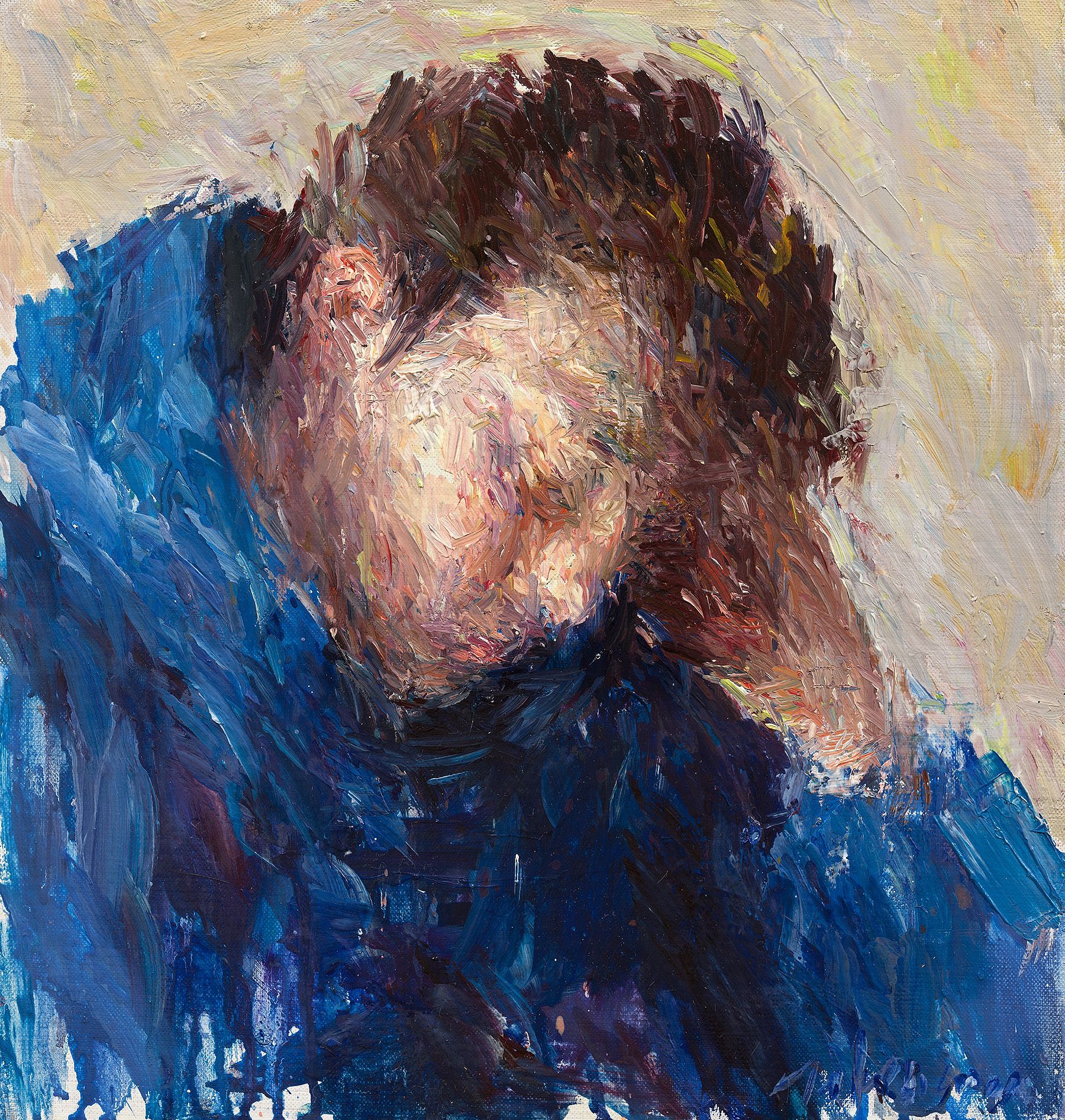 Daniel Enkaoua | Liel accoudé en bleu | 2020 | LITVAK CONTEMPORARY